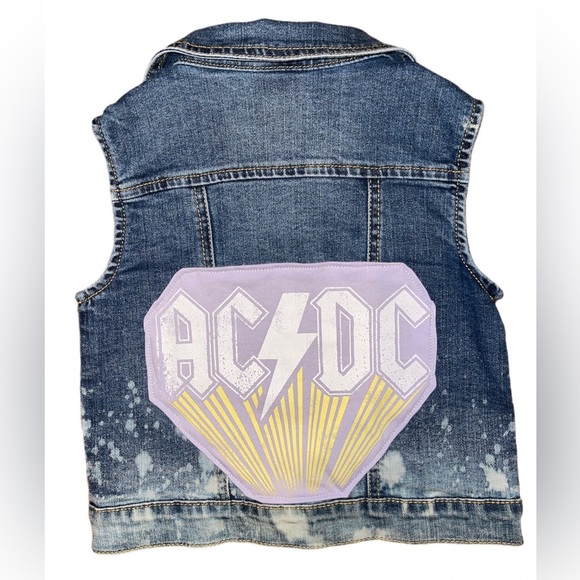 Shirts & Tops | Girls Denim Upcycled Band Vest | Poshmark